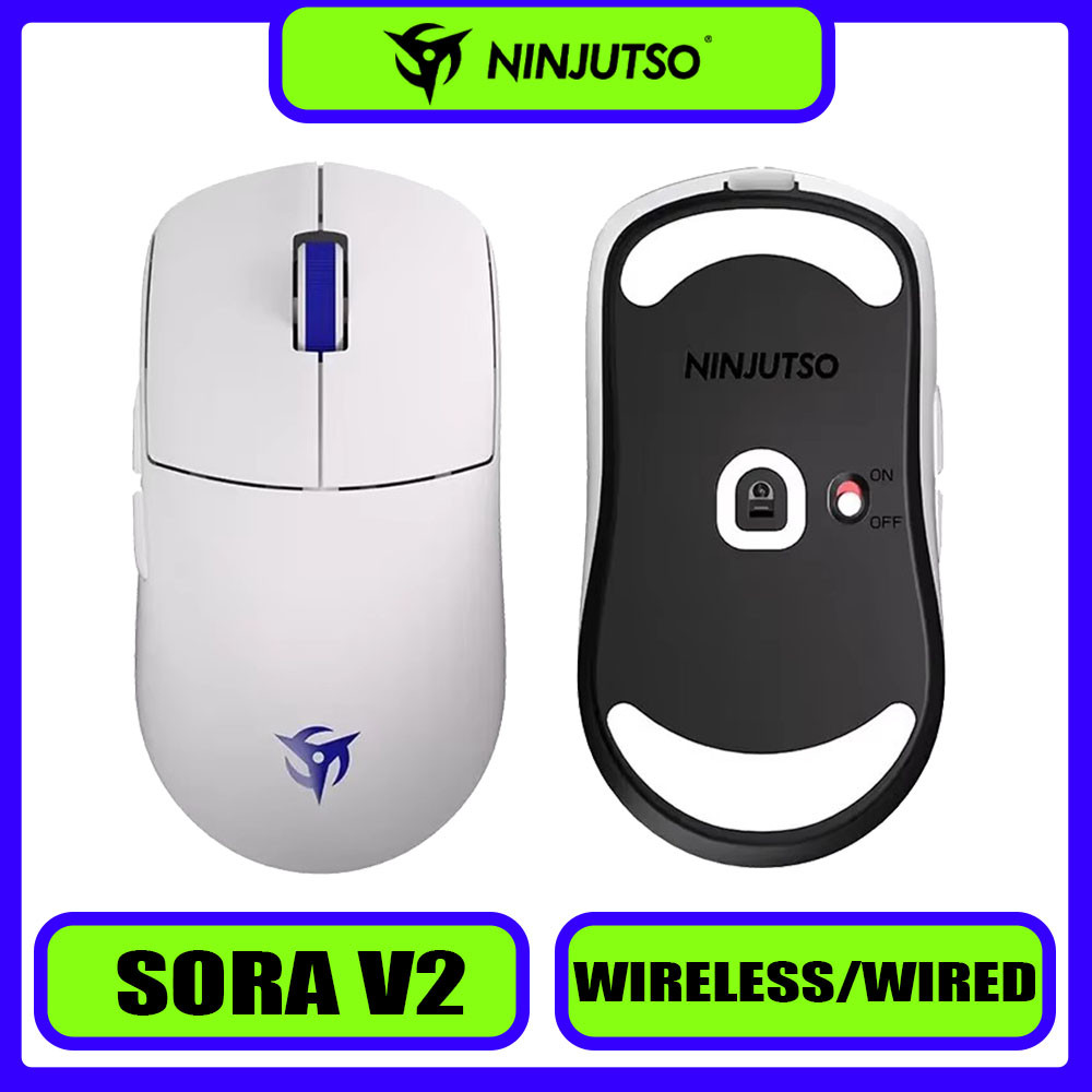 Ninjutso Sora V2 Wireless Mouse Dual Mode 8k PAW3395 Sensor Customized ...