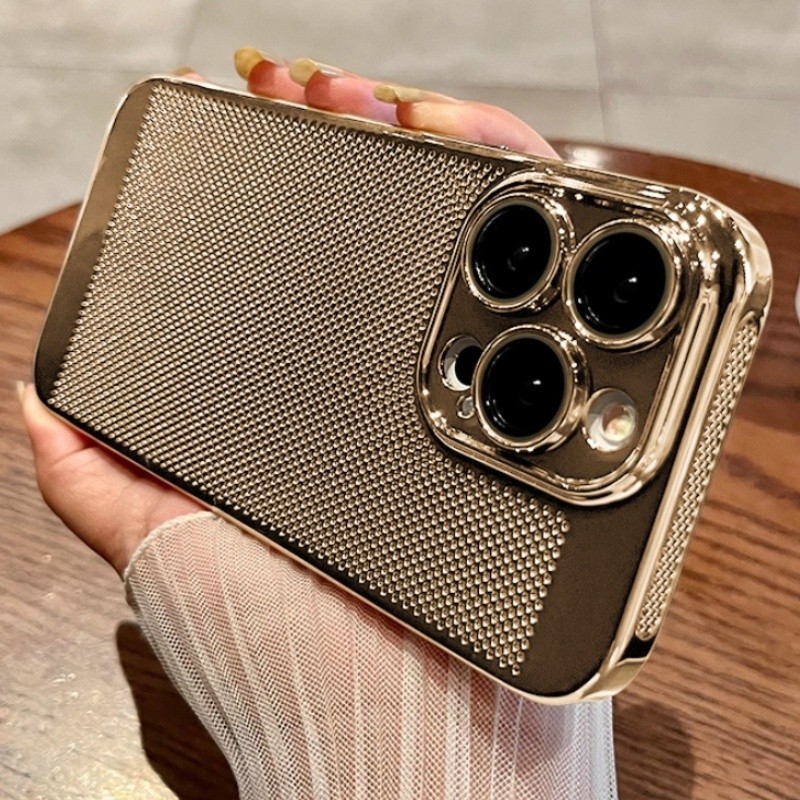 Luxury Plating PC Acrylic Cooling Case for iPhone 16 Pro Max 11 12 13 ...