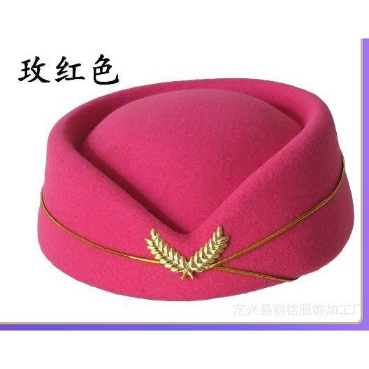 Stewardess Hat Women's Felt Beret Cosplay Costume Air Hostess Flight ...