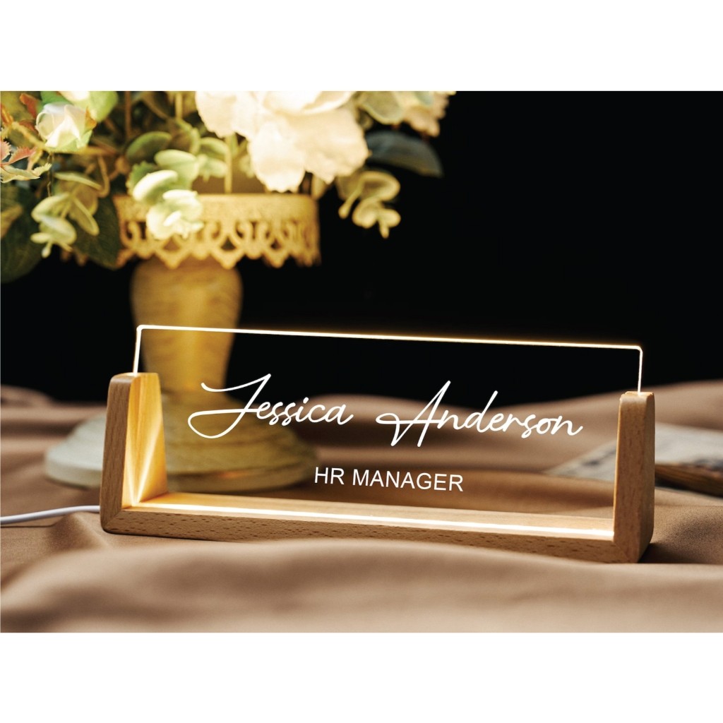 Customize Desk Name Display Desk Name Plate Wood Gift | Shopee Philippines