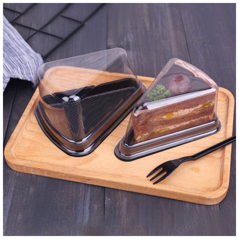 50pcs Slice Cake Containers Food Grade Plastic Material Triangle Cake ...