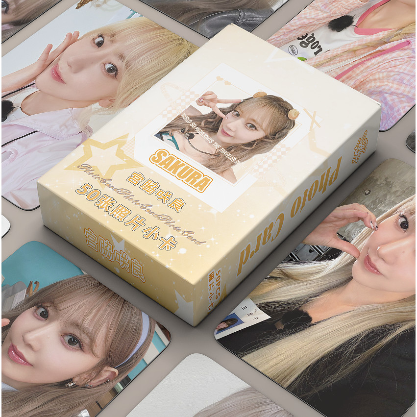 50-55pcs LE SSERAFIM Laser HOLOGRAPHIC LOMO Cards Perfect Night EASY ...