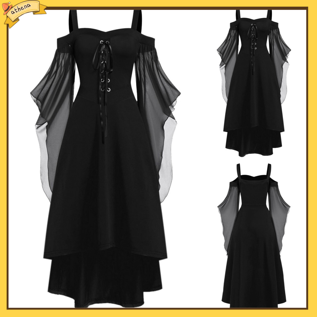 AT| Vintage Gothic Dress Retro Gothic Dress Women's Gothic Witch ...