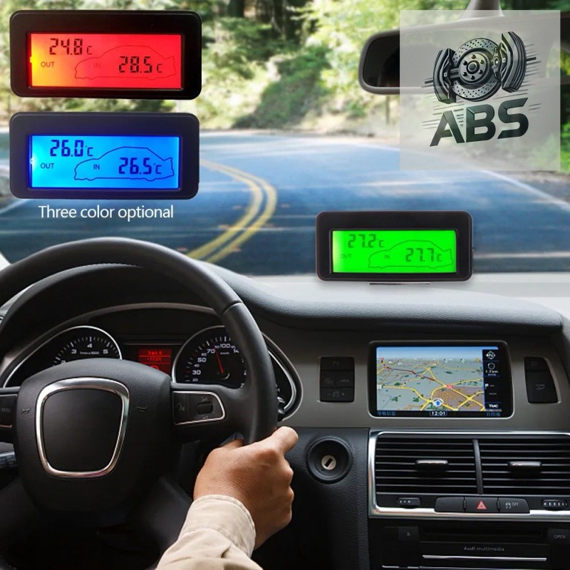 12V Mini Temperature Sensor LCD Car Digital Thermometer Auto ...