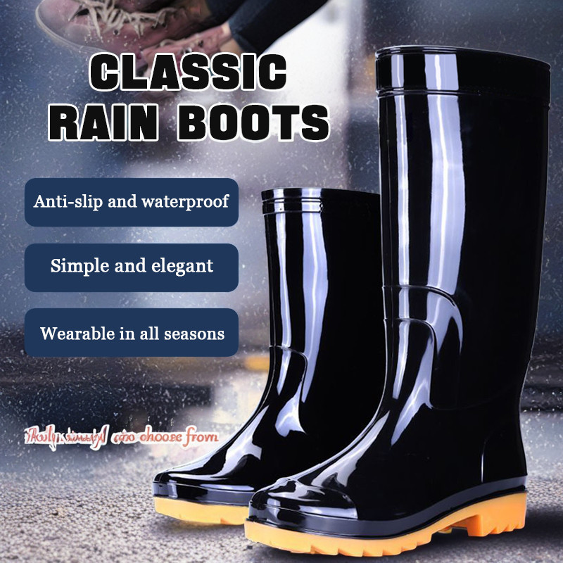 Long Tube Camouflage Unisex Non-Slip Rain Boots Lightweight Utility ...