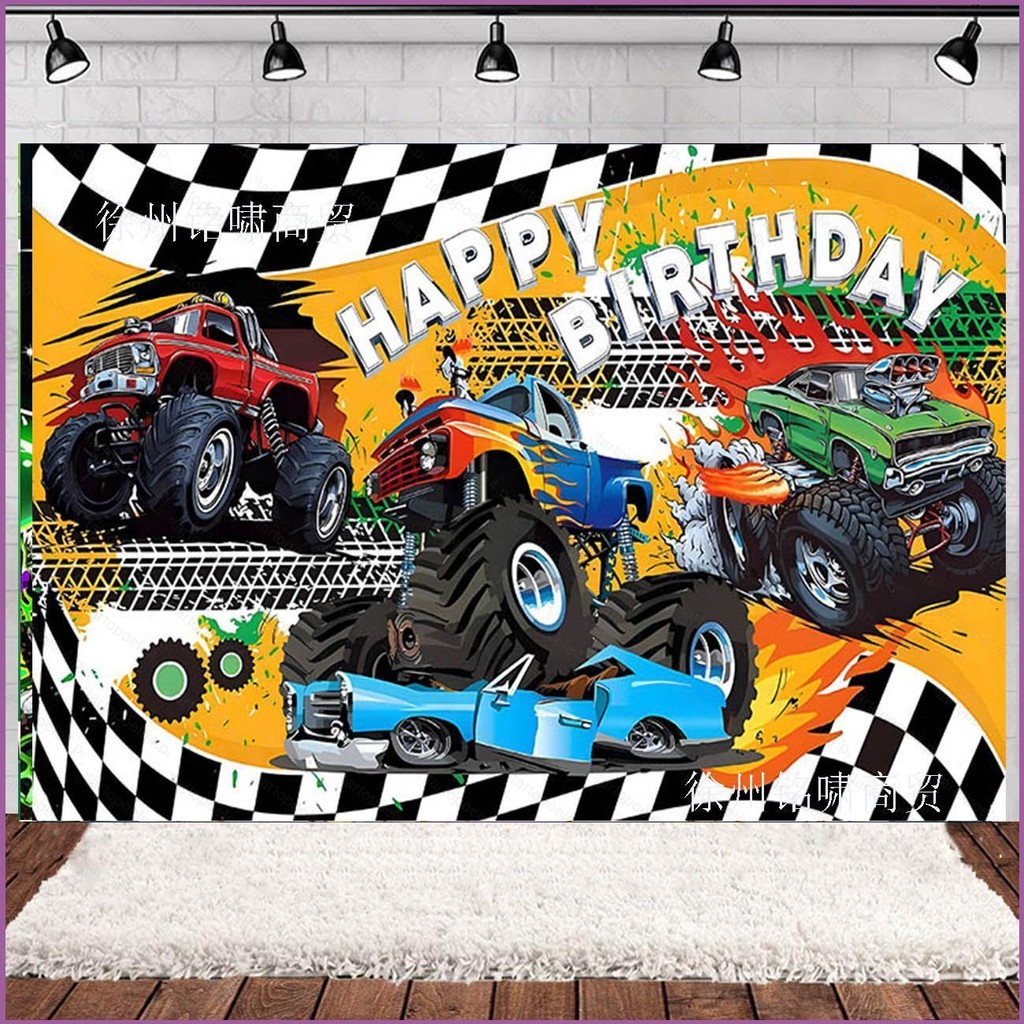 Monster Trucks Theme decoration Celebrate birthday Party Photo ...