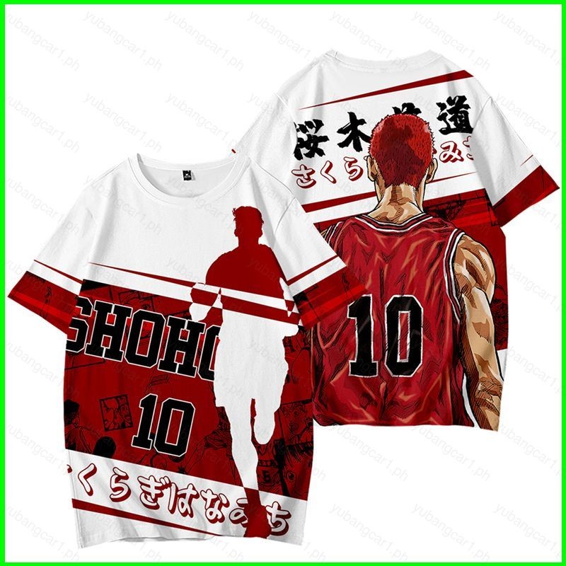 YB1 SLAM DUNK Tshirt Anime Cosplay Short Sleeve Unisex Tops Casual ...