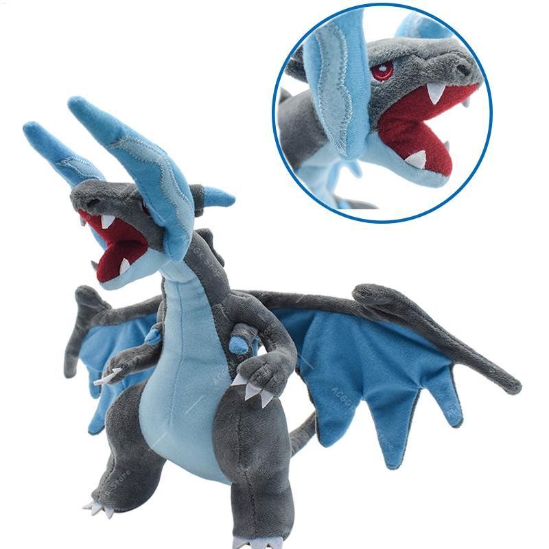 Pokemon Cartoon Mega Charizard X Plush Toys Mega Charizard Evolution ...