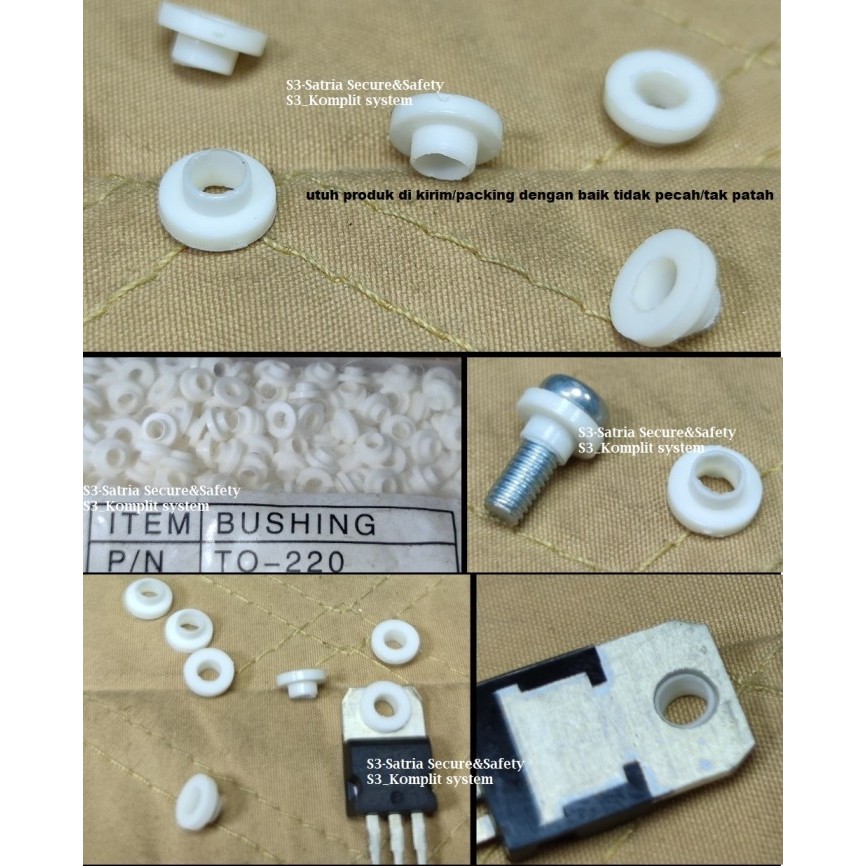 Round white insulator bushing hole plastic Ring Transistor ring baud m3 Mosfet fet d313 tip41c ...