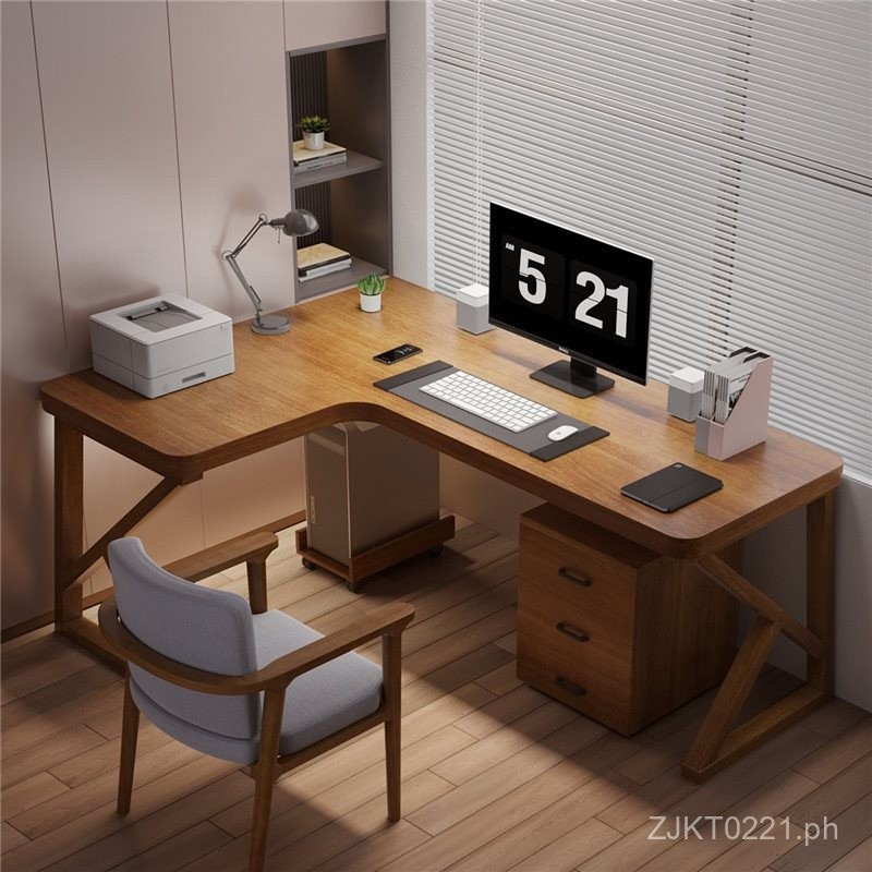 Desk Study Desk Against Wall L-Shaped Corner l Corner Bookshelf for ...