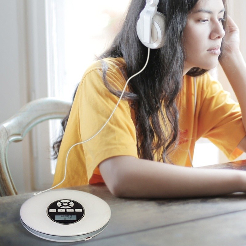 Round style CD player portable headset HiFi music reproductor CD ...