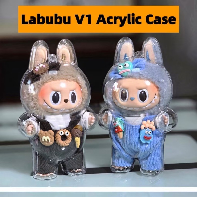 Labubu V1 V2 Protective Acrylic Case Transparent Portable Cable ...