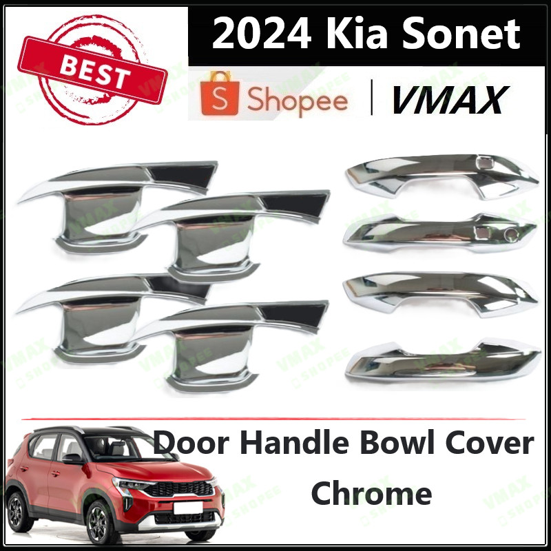 KIA Sonet Chrome Pattern Car Door Handle Bowl Cover Car Accessories For ...