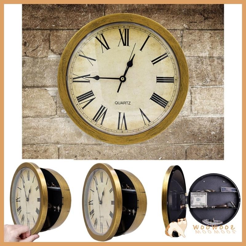 WOOW Decorative Wall Clock Box with Hiddens Safe Jewelry and Cash ...