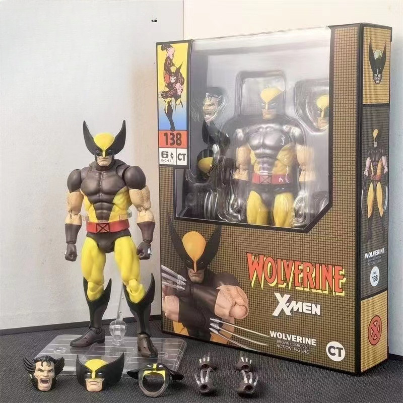 Ct Wolverine Figure Mafex 138 Brown Comic X-Men Action Figure Joint ...