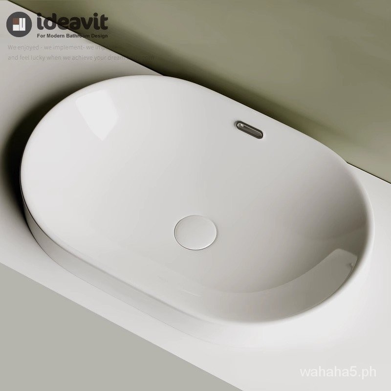 Motao Oval High-End Semi-Embedded Home Counter Basin Washbasin Inter ...