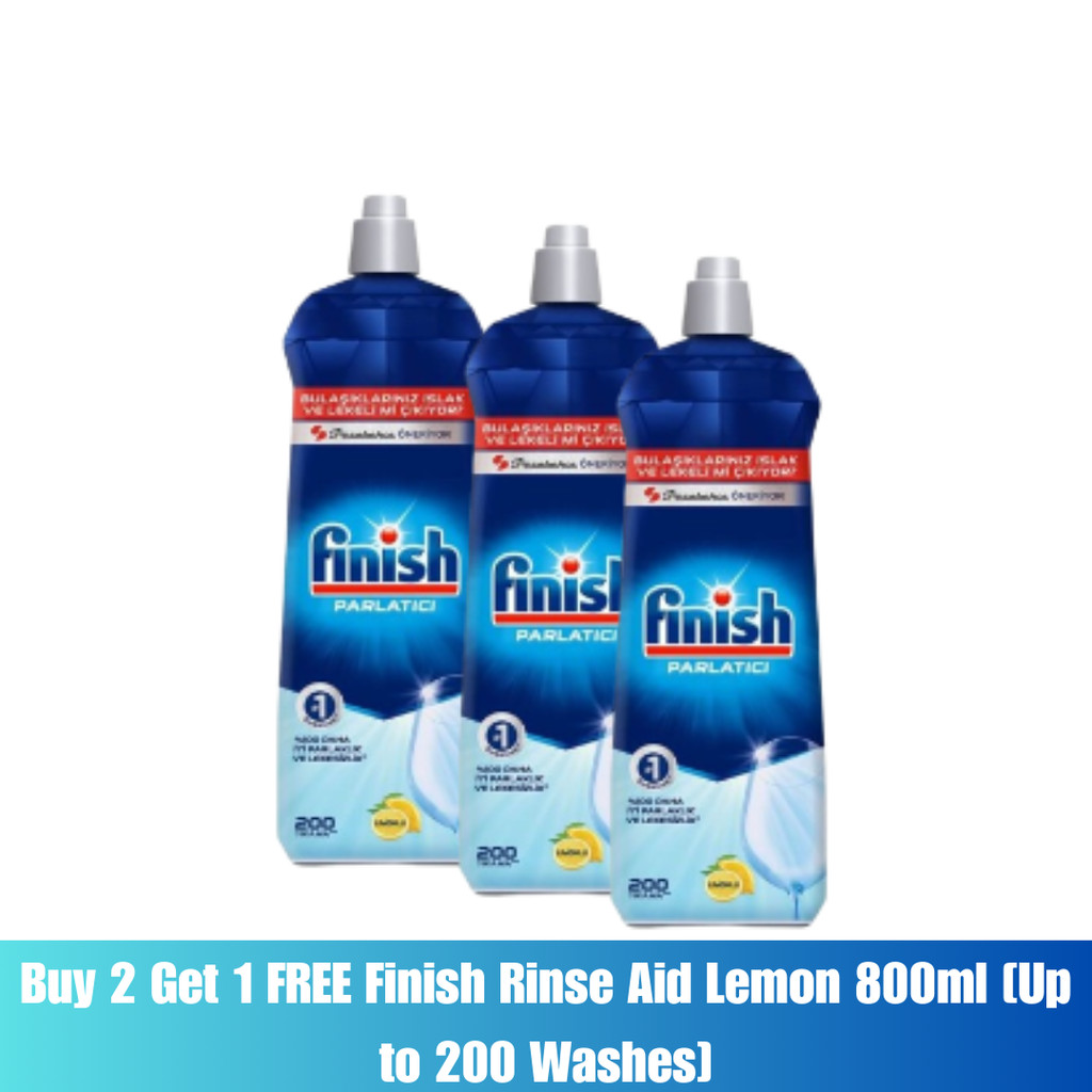 Buy 2 Get 1 FREE Finish Rinse Aid Lemon 800ml [Up to 200 Washes ...