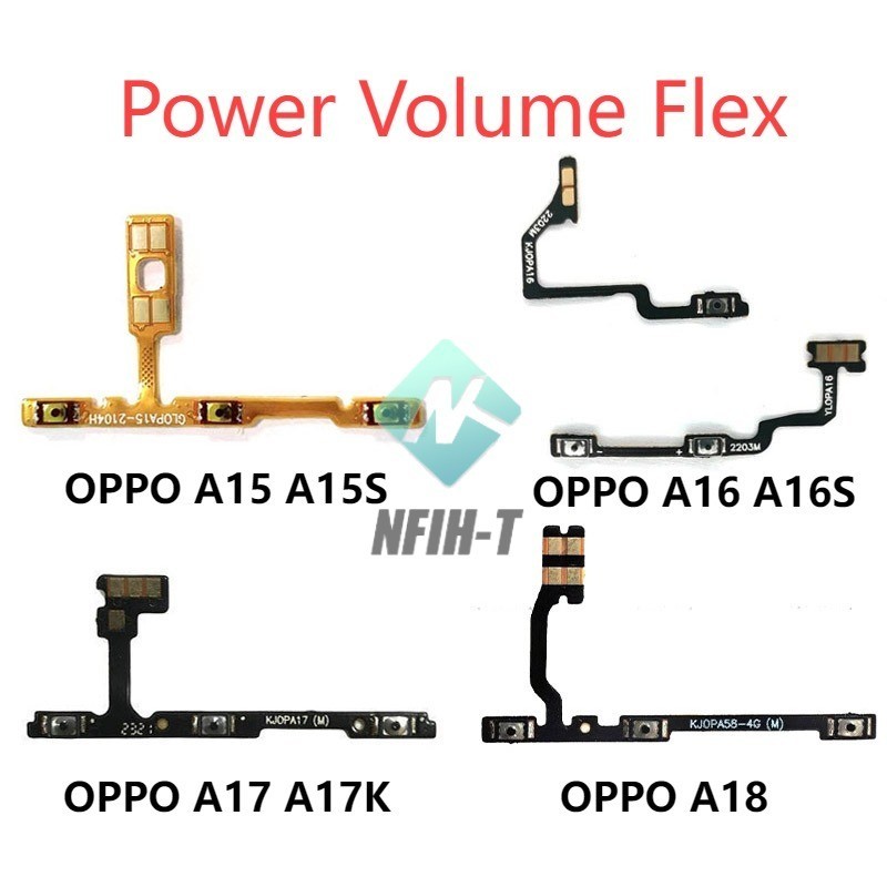 For Oppo A15 A16 A17 A17k A18 Power Volume Button Flex Cable Side Key ...