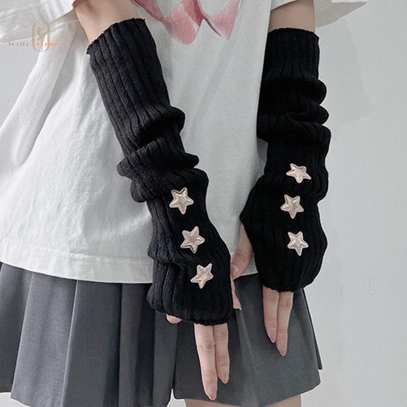 widefiling Arm Sleeves Anime Costume Fingerless Arm Cover Long Sleeves ...
