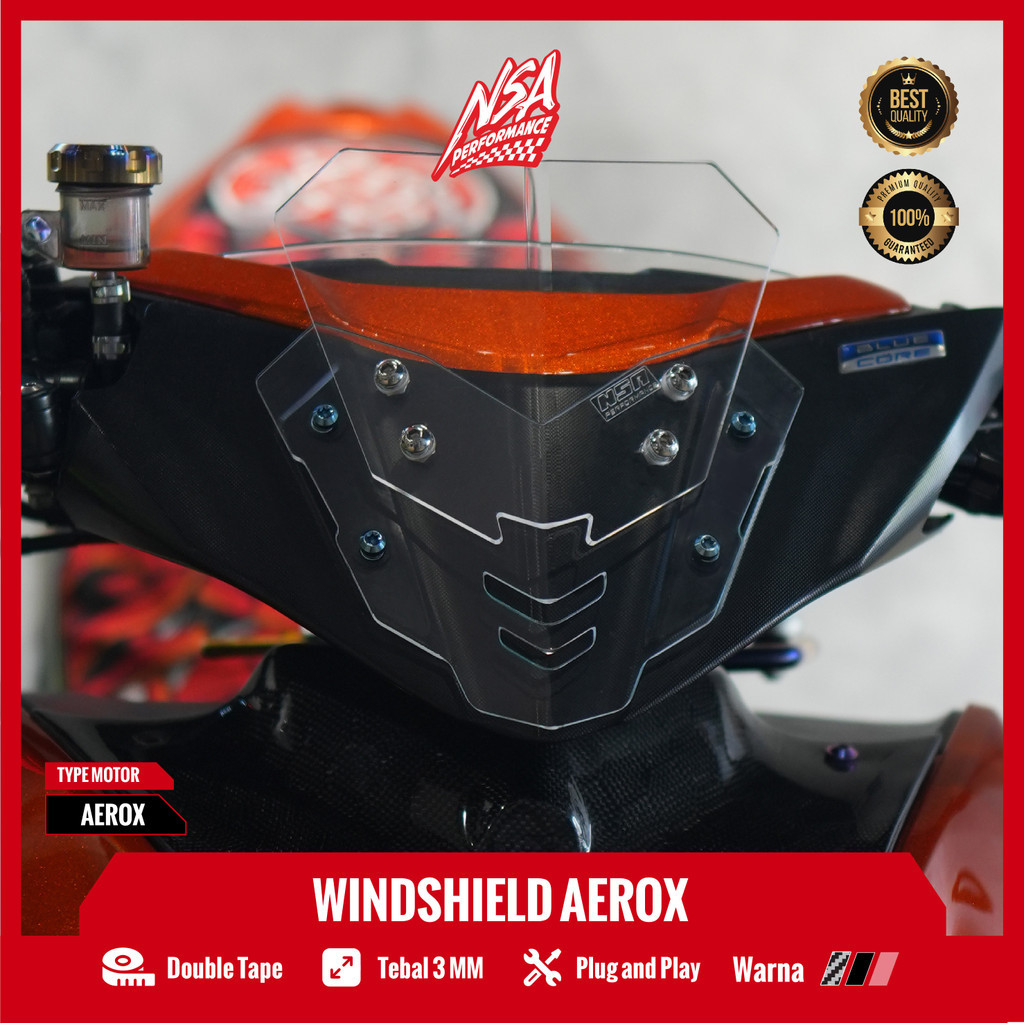 NSA Windshield Aerox Double Layer Visor Aerox Double Layer Aerox ...