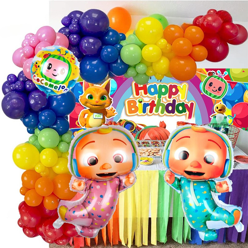 Cocomelon Theme Mix Balloons Multicolor Colorful Rainbow Latex Balloons ...