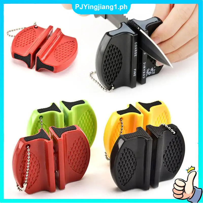 Mini Knife Sharpener with Keychain Tungsten Steel Ceramic Rod Outdoor ...