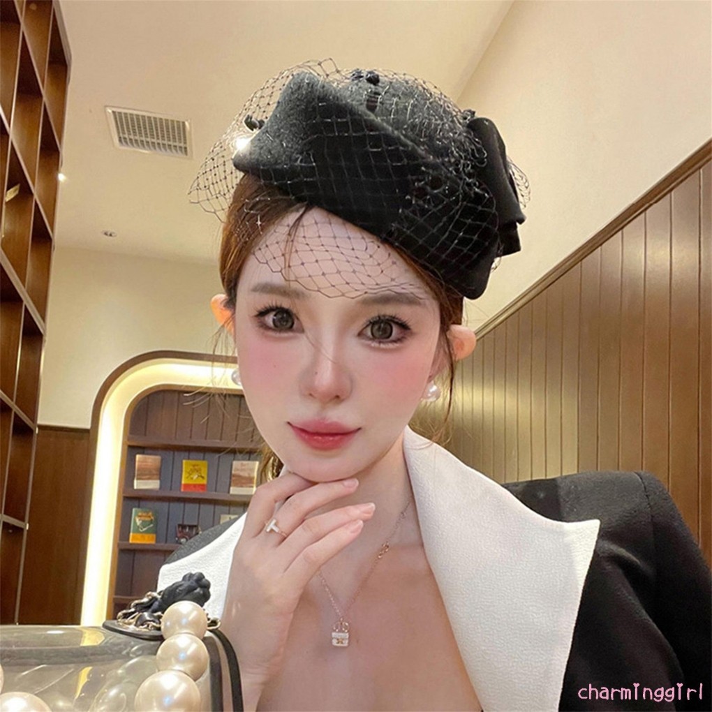 CHM-Women Fascinators Hats Vintage Mesh Bows Kentucky Derby Hat ...