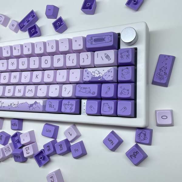keycaps Fancy Kitten Theme Keycaps MDA Height PBT Material Sublimation ...