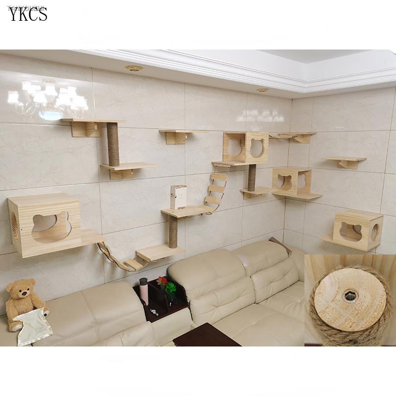 Cat Wall Shelf/ Cat Bed /Cat Cage /Solid Wood House Cat Villa Cat Box ...