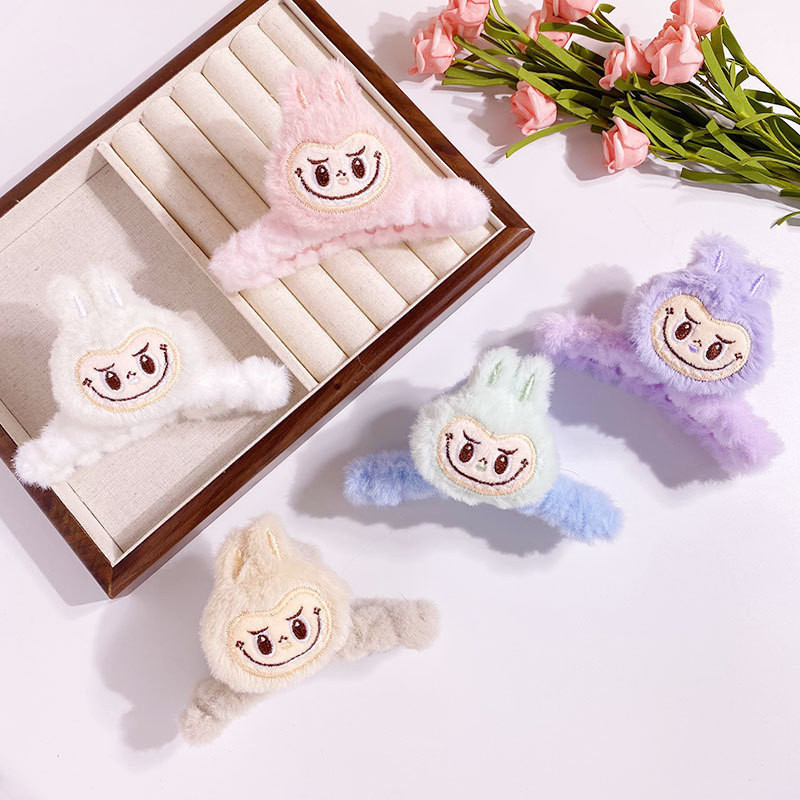 Labubu labubu plush scrunchie POP MART shark clip cute cartoon disc ...