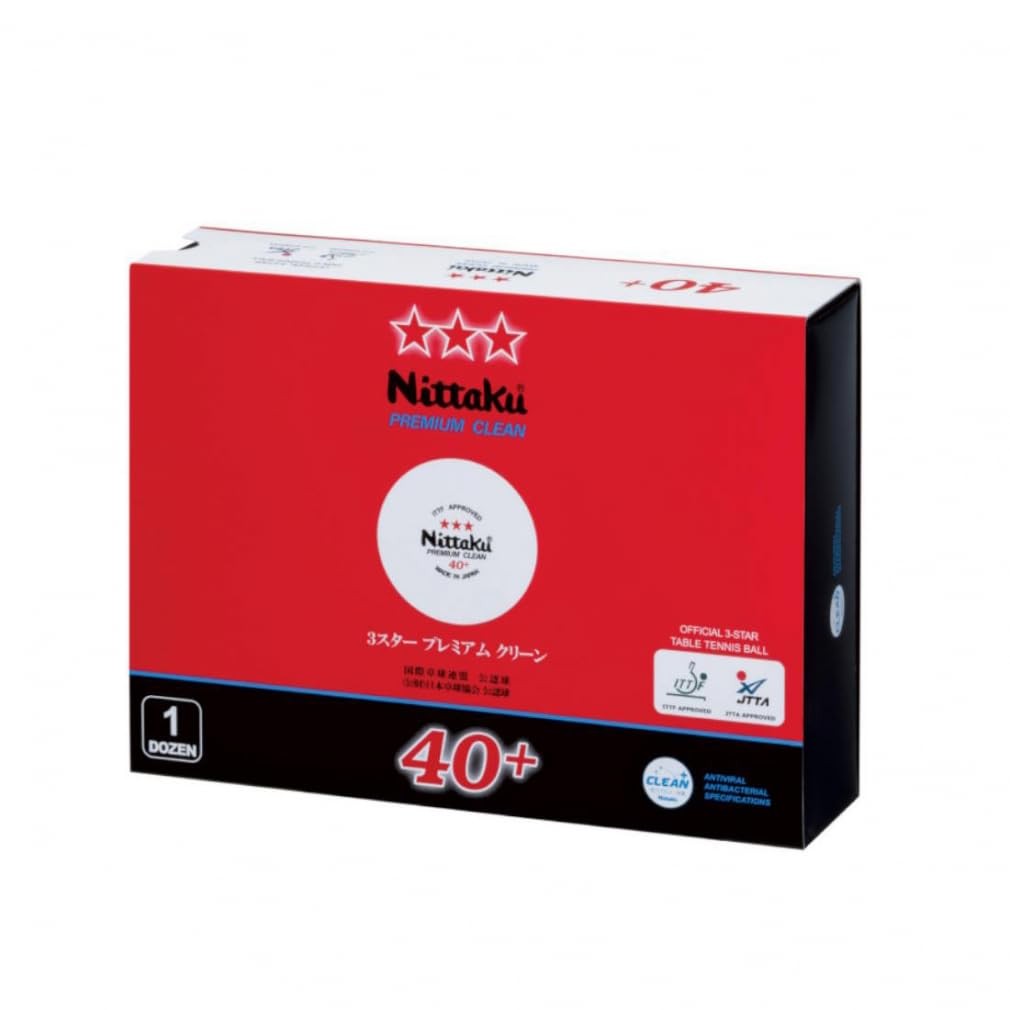 Nittaku 3-Star Premium Clean Table Tennis Balls - Anti-Viral & Anti ...