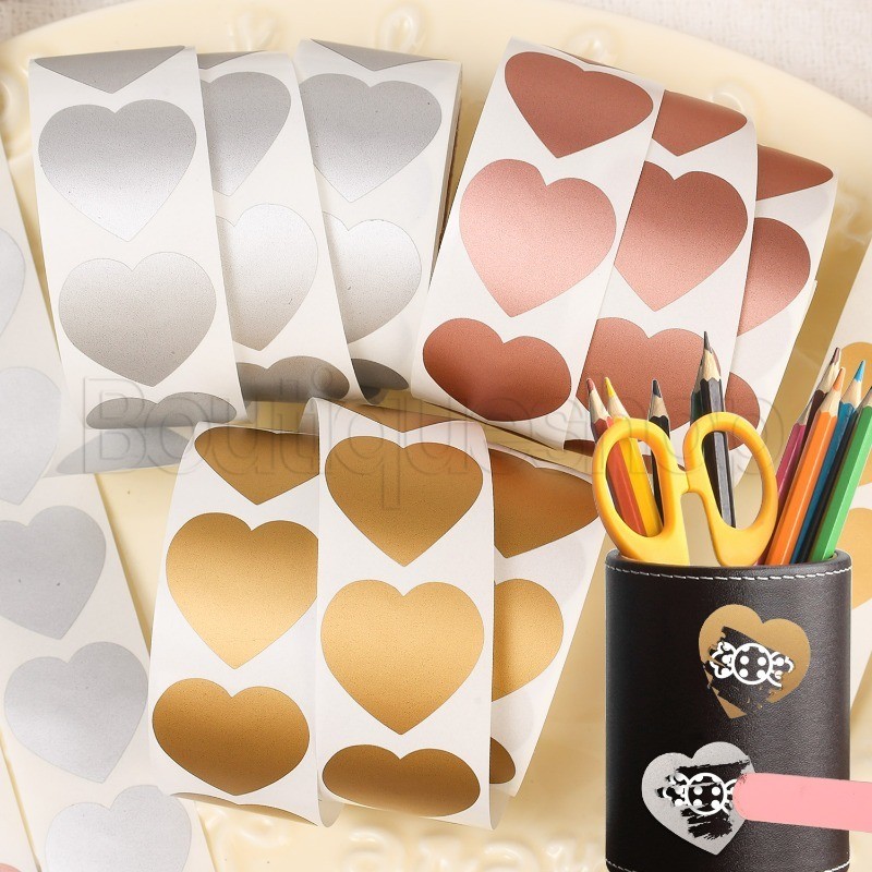 Heart Scratch Off Stickers Labels - Self-Adhesive Stickers - Color ...