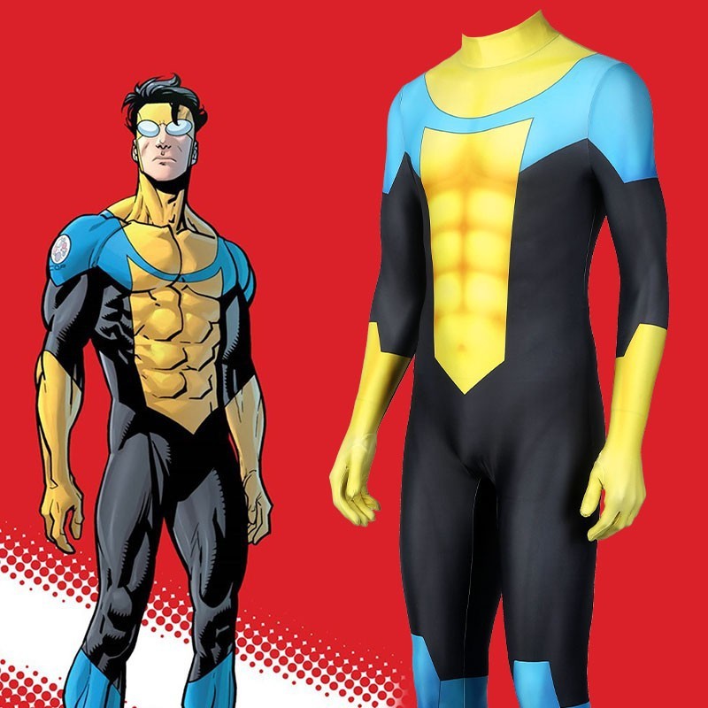 Invincible Boy Anime Cosplay Costume: Mark Grayson's Tight Jumpsuit and ...