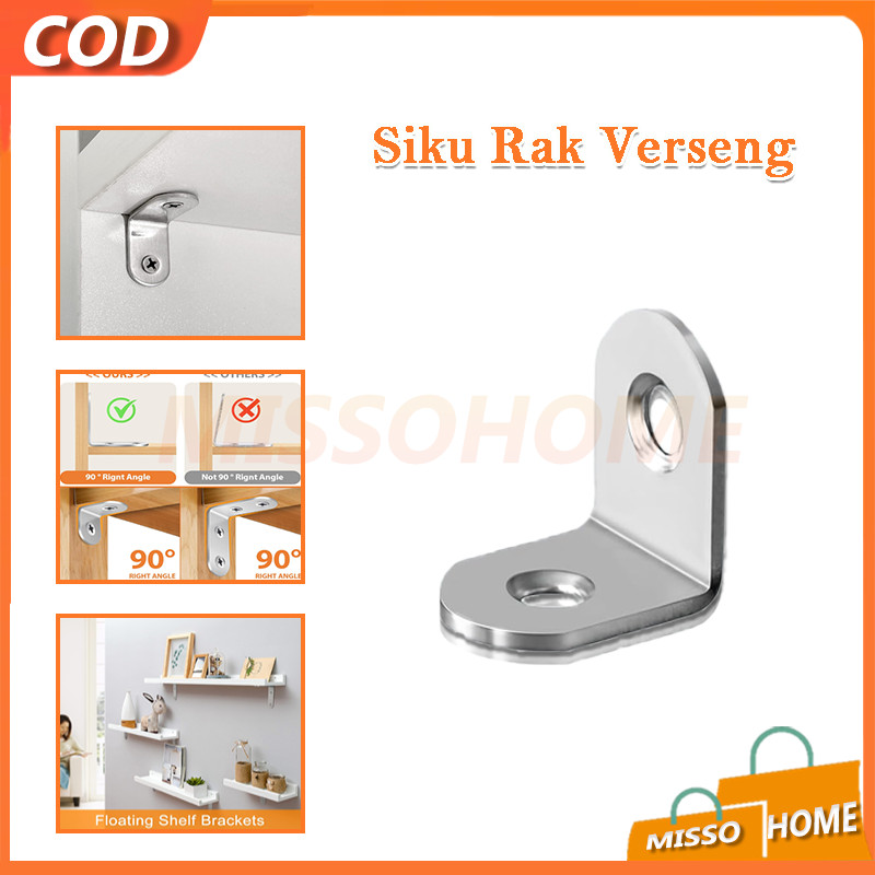 SIKU Stainless Steel L-Shaped Angle Plate for Cupboard Shelf Support ...