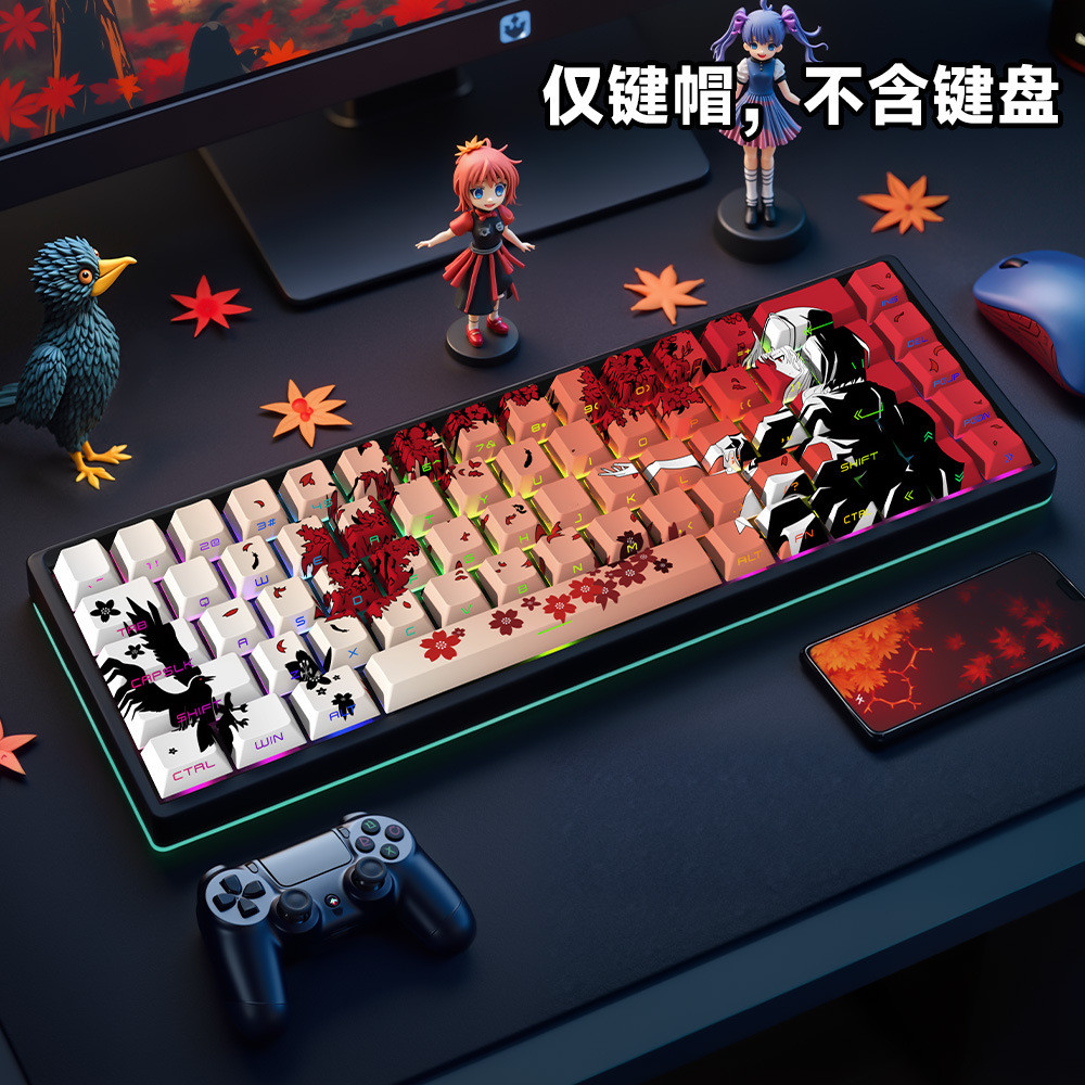 129 Keys Anime Sakura Makima Keycaps Cherry Profile Side Backlit ...