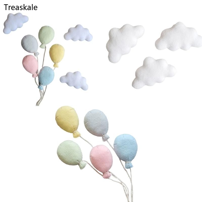 TREA Newborn Photo Props Felt Cloud Balloon Set Baby Photoshoot ...