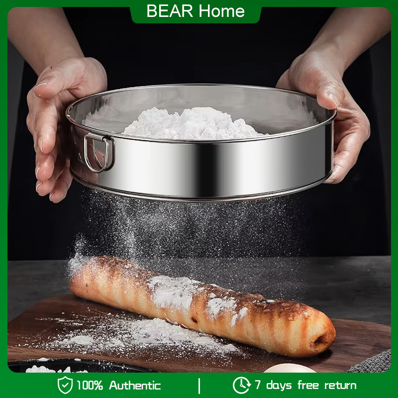 15 cm Kitchen Fine Mesh Flour Sifter Professional Round Stainless Steel ...