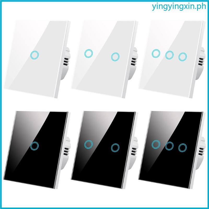 YIN Wall Light Switch with Tempered Glass Panel LED Indicator 220V ...