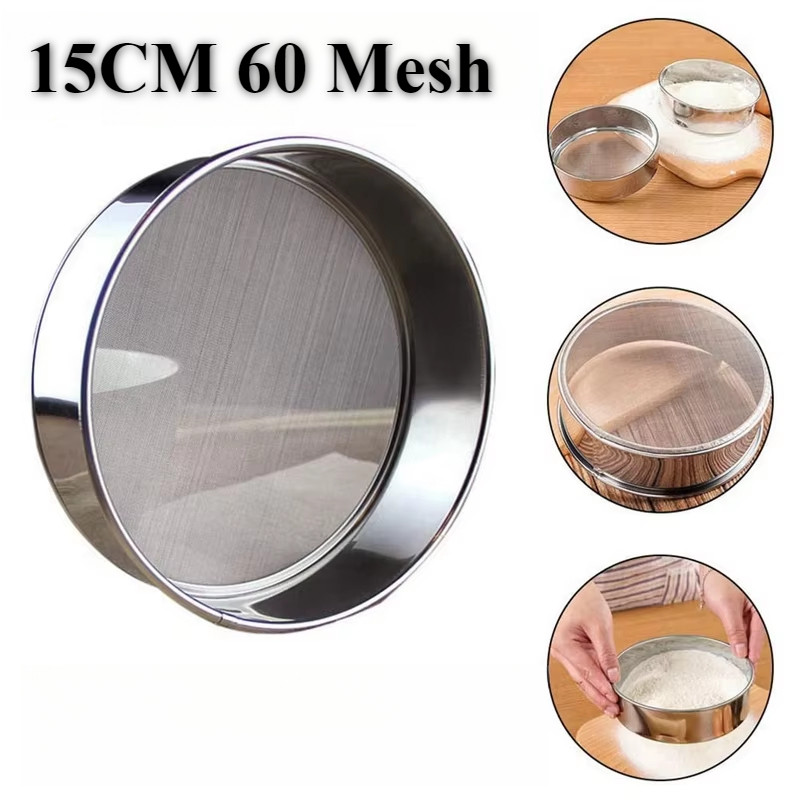 304 Stainless Steel Flour Sieve Kitchen Food Bean Filter Screen Lab ...