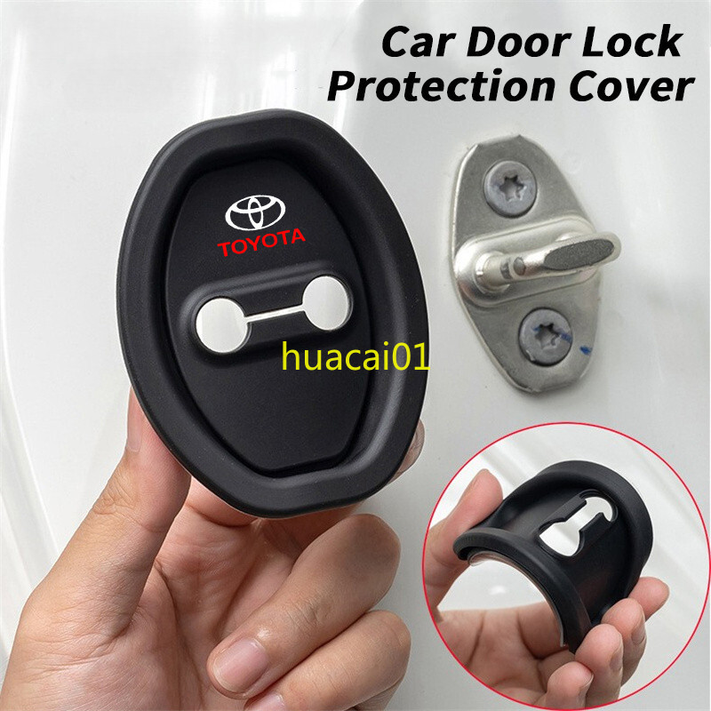 4Pcs Toyota Car Door Lock Protection Cover Silicone Door Lock Shock ...