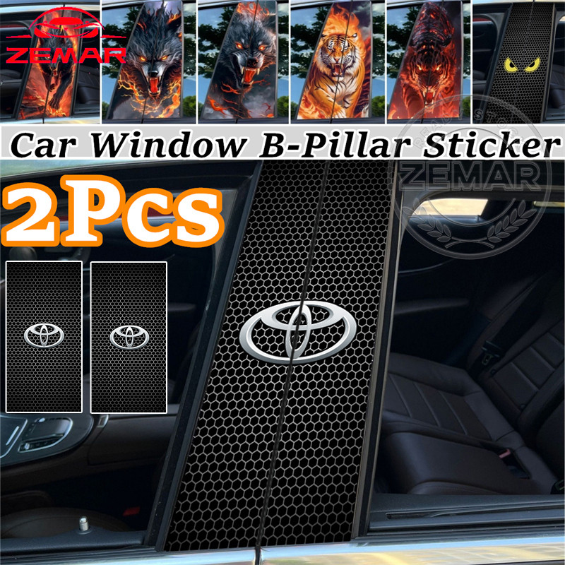 2Pcs Toyota Car Window Center Pillar Protective Film Sticker Car Window ...