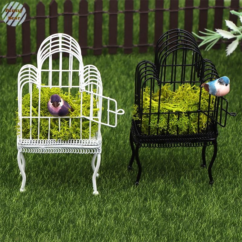 [Penny Bear] 1:12 Dollhouse Mini Iron Art Bird Cage Model Dollhouse ...