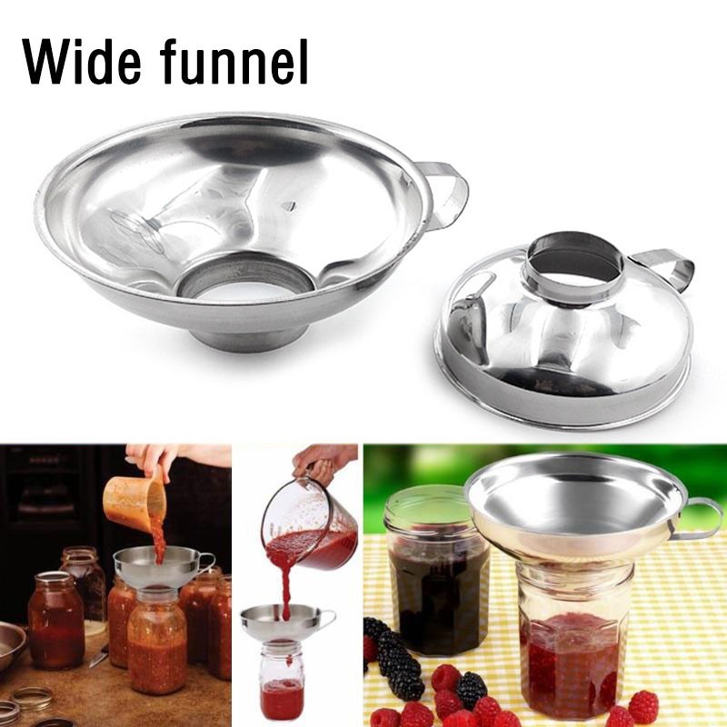 Stainless Steel Wide Mouth Funnel Canning Funnel Food Pickles Jam ...