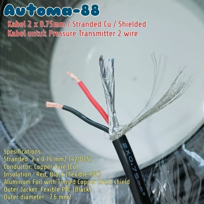 Md99 Analog Instrument Control Cable stretch RVVP 2 x 0.75 mm mm2 Braid ...