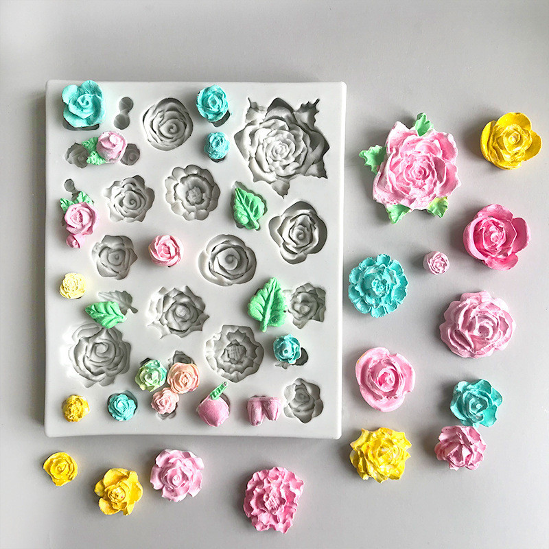 Rose Silicone Mold Chocolate Mold Cake Decorations Mold Handmade Clay