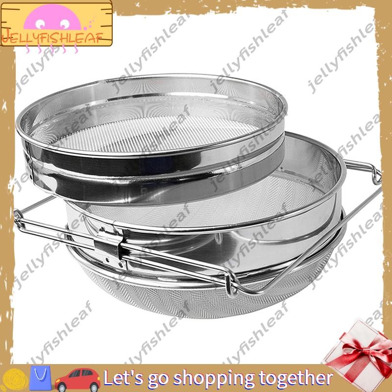 【jellyfishleaf】Double-Layer Stainless Steel Honey Filter Double Screen ...