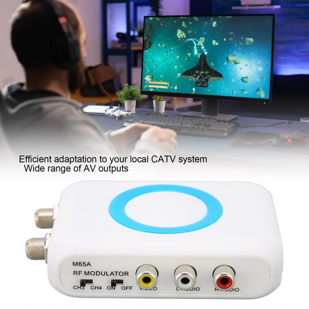 Haichao RF Modulator Coaxial Converter Support NTSC for CATV System ...
