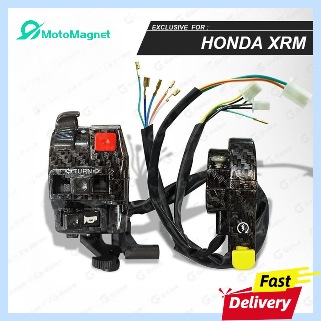 MOTORCYCLE HANDLE SWITCH SET CARBON XRM LH/RH XRM 125 XRM 110 XRM 100 | Shopee Philippines