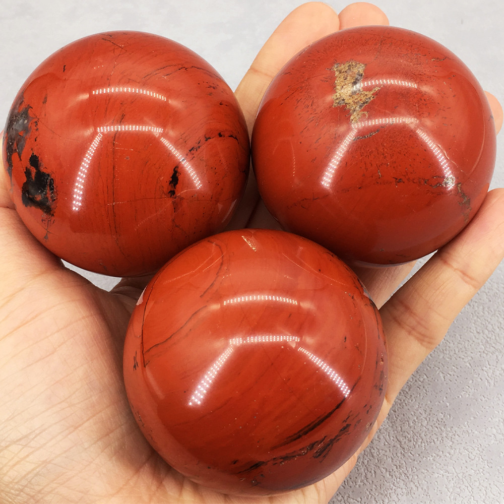 Natural Red Jasper Ball Massage Polished Stone Spheres Reiki Healing ...