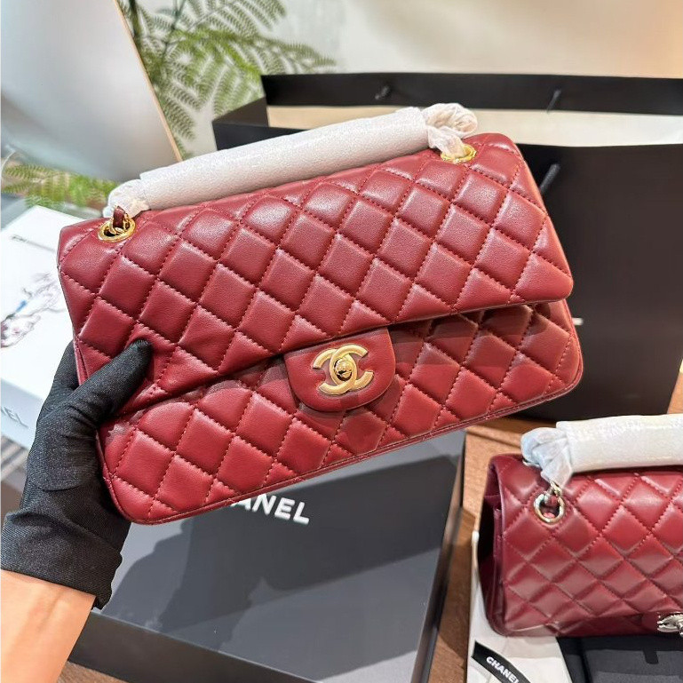 Cf VINTAGE Original Order Retro Burgundy Genuine Leather Diamond Chain ...